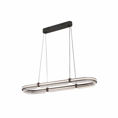Oval LED Pendant Light with Crystal Decorations