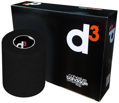 D3 Cohesive Bandage Compression Tape 50mm x 5m Black - Sportsworld