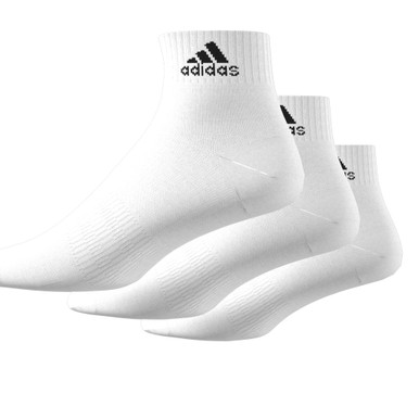 Adidas Unisex Cushioned Sportswear Ankle Socks 3 Pack White - Sportsworld