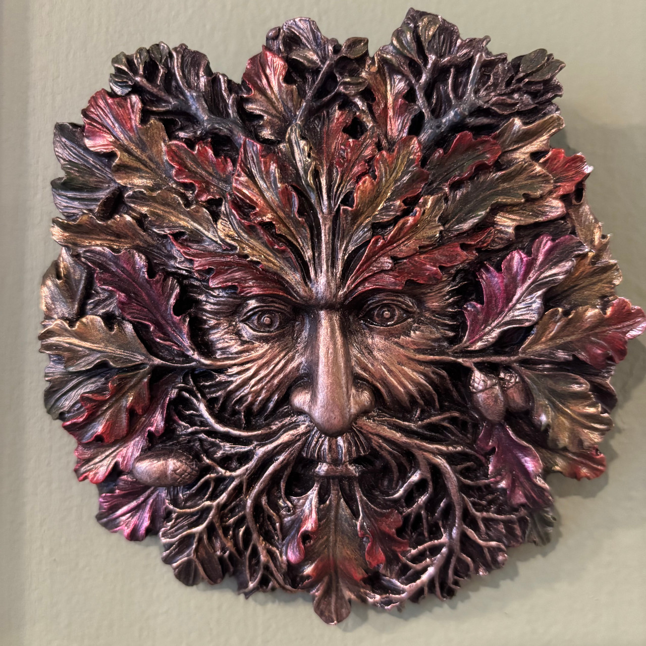 Green Man Spring Wall Plaque