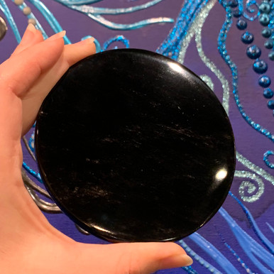 Black Obsidian Scrying Mirror 4"