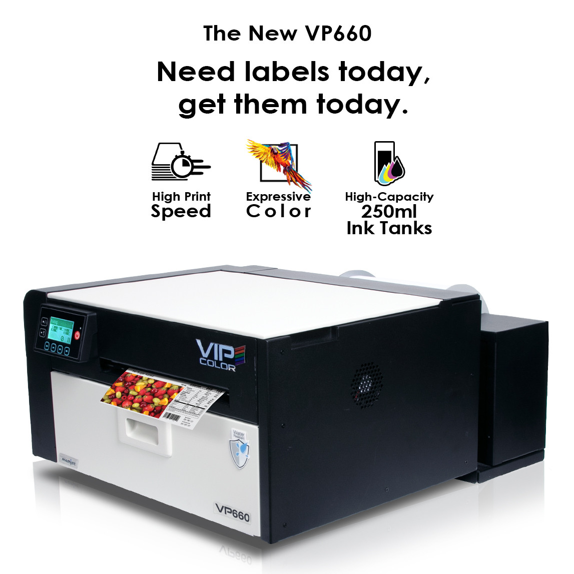VIPColor VP660 Memjet Color Label Printer - New