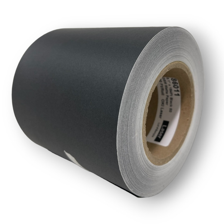 OKI Laser 5.1" x 500 Ft Continuous Matte Black Paper Label Roll 3" Core ...