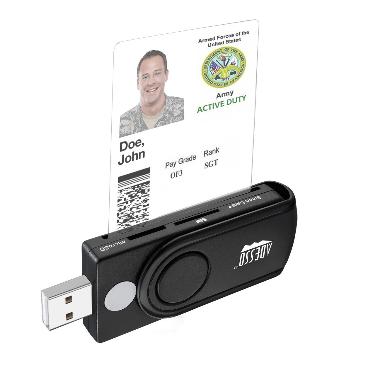 Adesso SCR-200 | TAA USB Smart Card Reader With SD slot