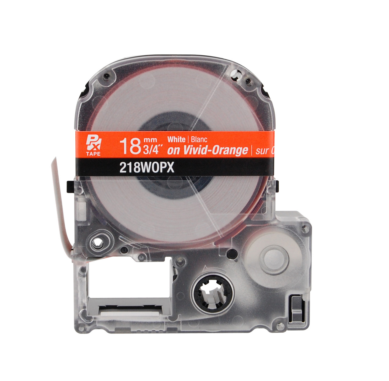 Epson 218WOPX 3/4" Orange Glossy Polyester Label PX Tape