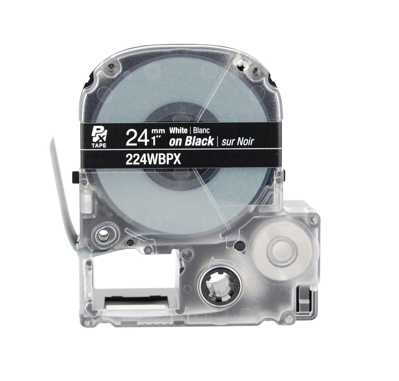 Epson 224WBPX 1" Black Glossy Polyester Label PX Tape