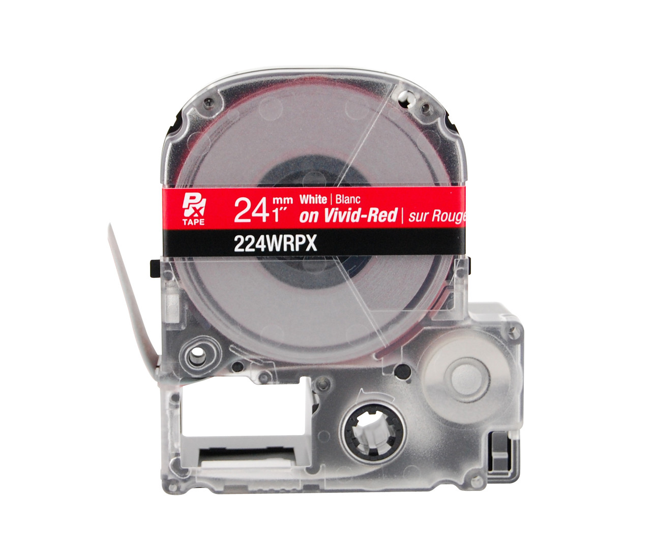 Epson 224WRPX 1" Red Glossy Polyester Label PX Tape