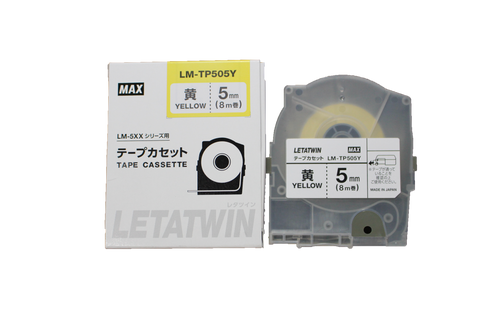 MAX Letatwin LM-TP505Y Yellow 5mmx8m Polyester Tape LM90171