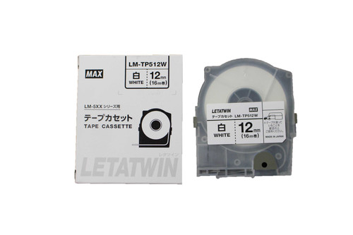 MAX Letatwin LM-TP512W White 12mmx16m Polyester Tape LM90176