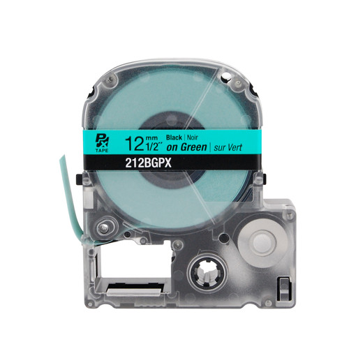 Epson 212BGPX 1/2" Green Glossy Polyester Label PX Tape