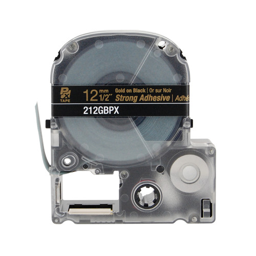 Epson 212GBPX 1/2" Black Glossy Polyester Label PX Tape