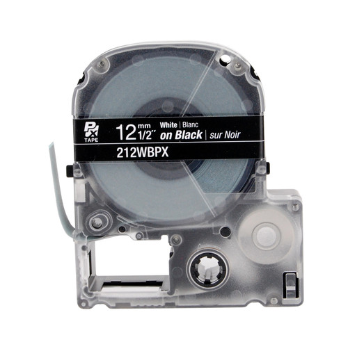 Epson 212WBPX 1/2" Black Glossy Polyester Label PX Tape