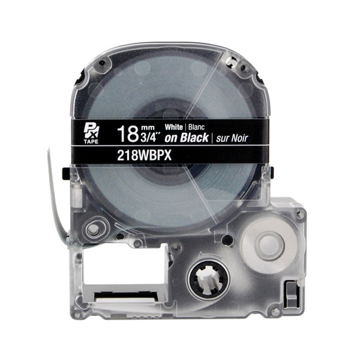 Epson 218WBPX 3/4" Black Glossy Polyester Label PX Tape