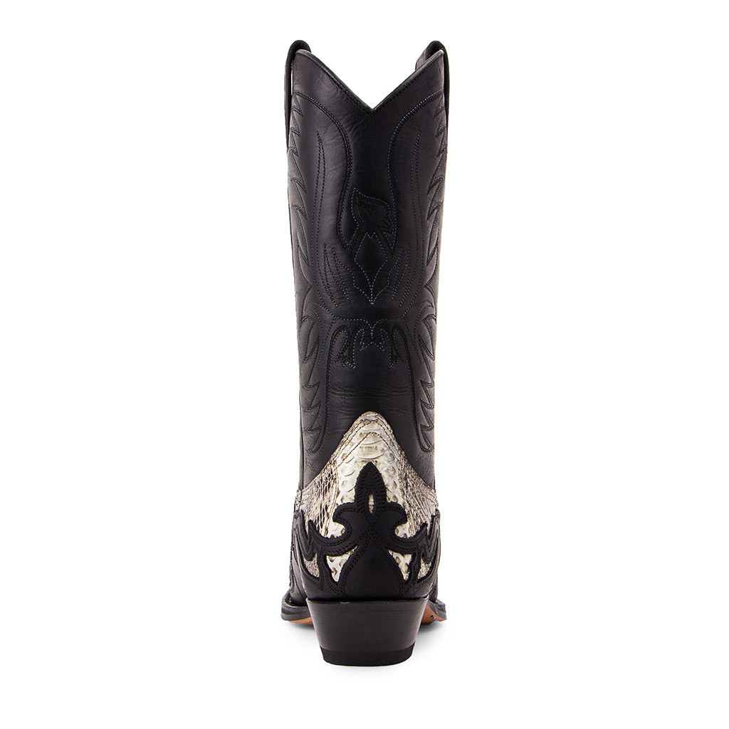Sendra Raven Sprinter Black with Natural Python Western Boots - Herbert ...