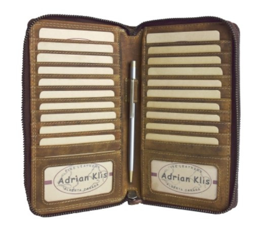 Adrian Klis Leather Double Zipper Wallet / Passport Holder - Herbert's ...