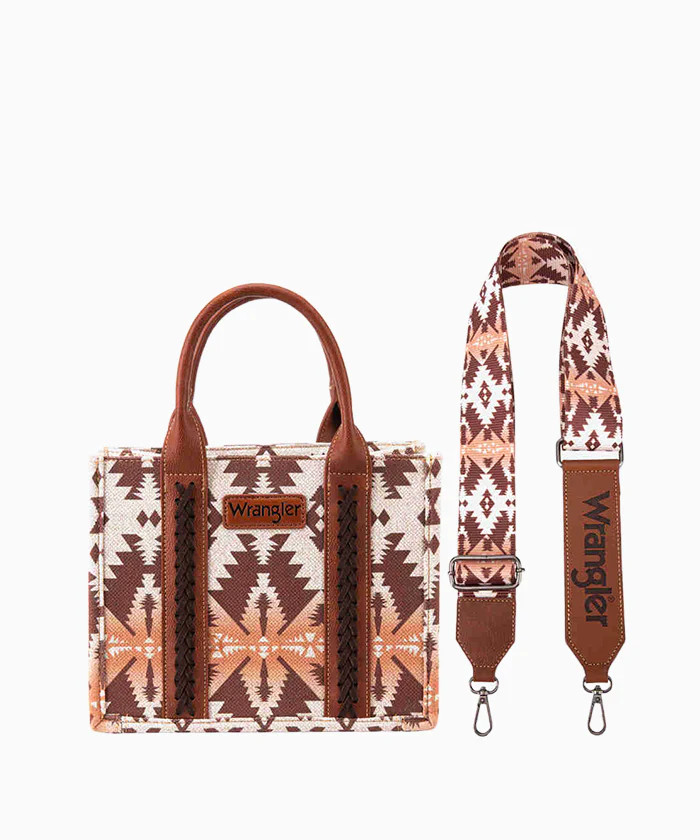 Wrangler Allover Aztec Print Canvas Crossbody Tote Bag - Herbert's ...