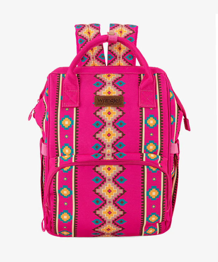 Wrangler Allover Aztec Dual Sided Print Diaper Bag Backpack - Herbert's ...