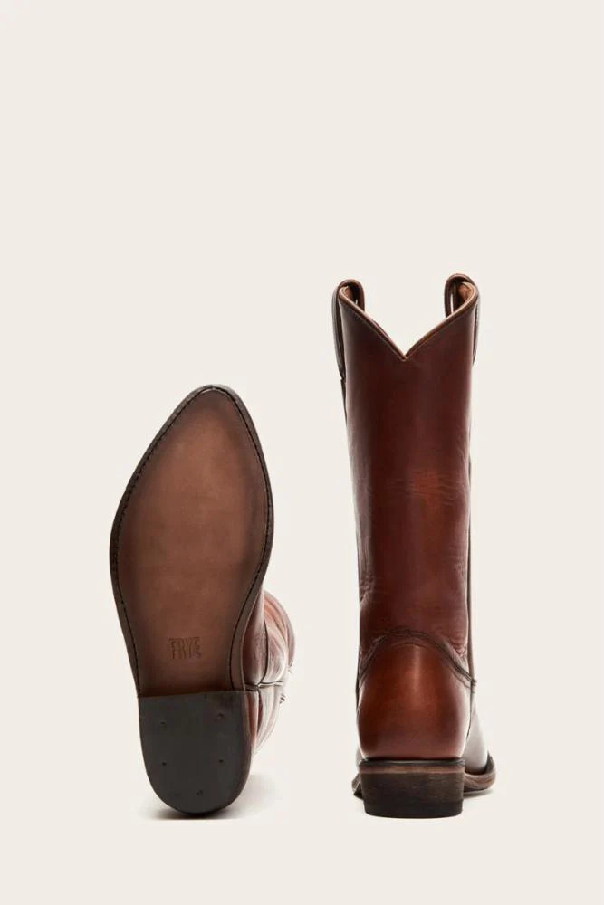 Women's Frye Cognac Billy Pull On Western Boot - Herbert's Boots and ...