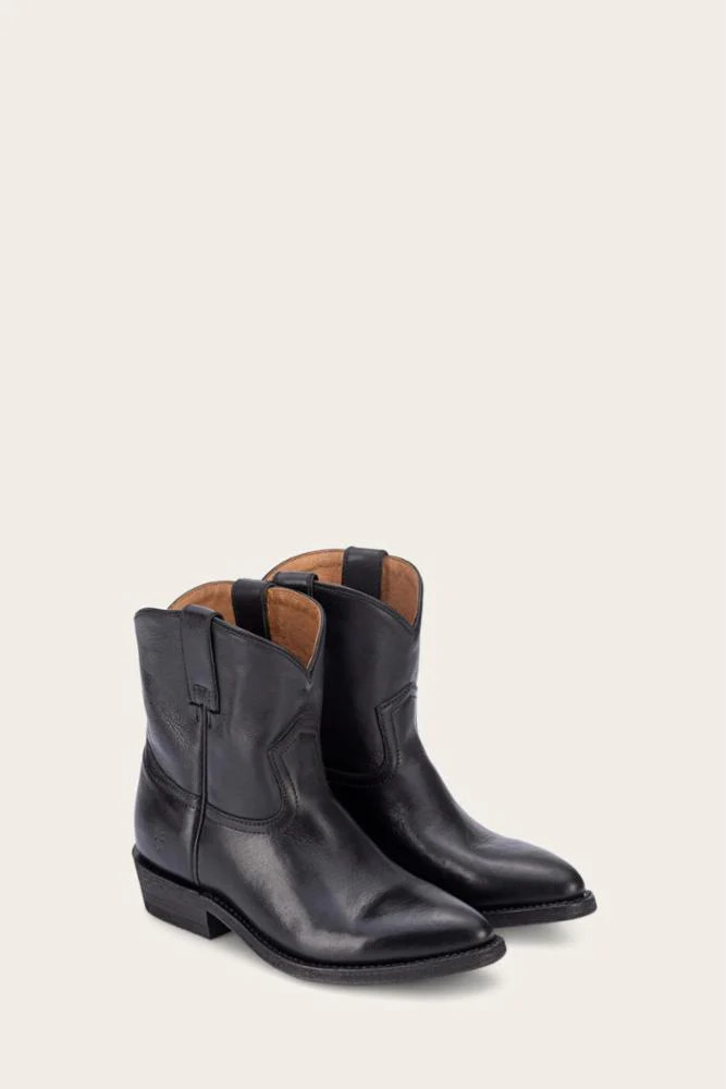 Women's Frye Black Billy Short Western Style Boot - Herbert's Boots and ...