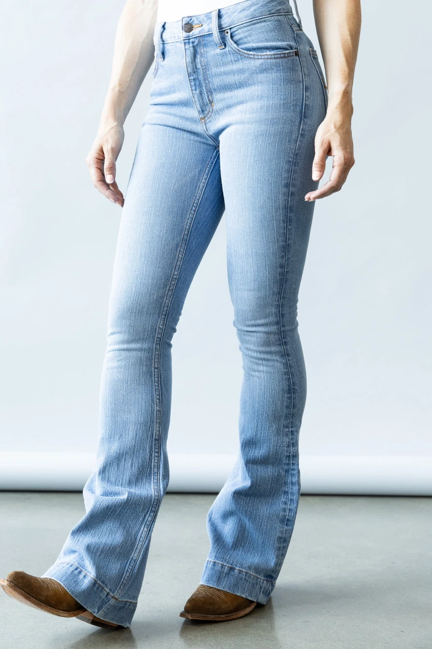 Kimes Ranch Jennifer Light Wash High Rise Flare Jean - Herbert's Boots ...