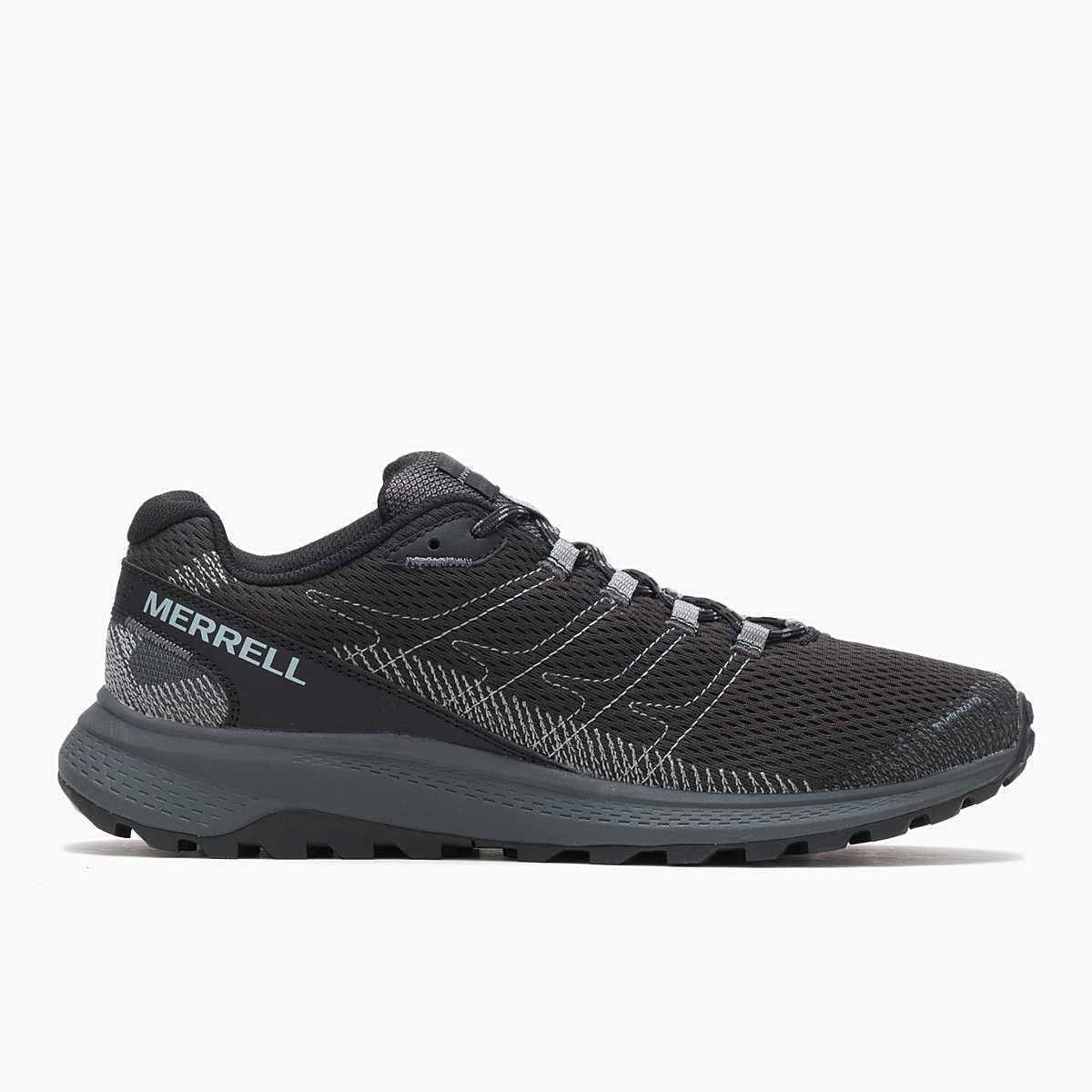Men's Merrel Fly Strike Wide Width Black Trail Runner - Herbert's Boots ...