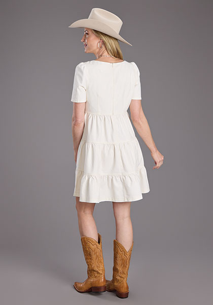 Women's Stetson Cream Denim Tiered Dress - Herbert's Boots and Western Wear