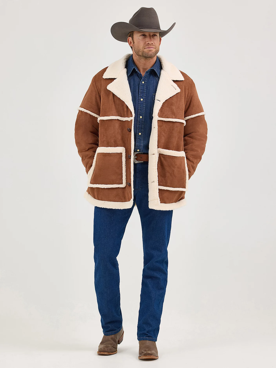 Men's Wrangler Sherpa Contrast Cowboy Jacket - Herbert's Boots and ...
