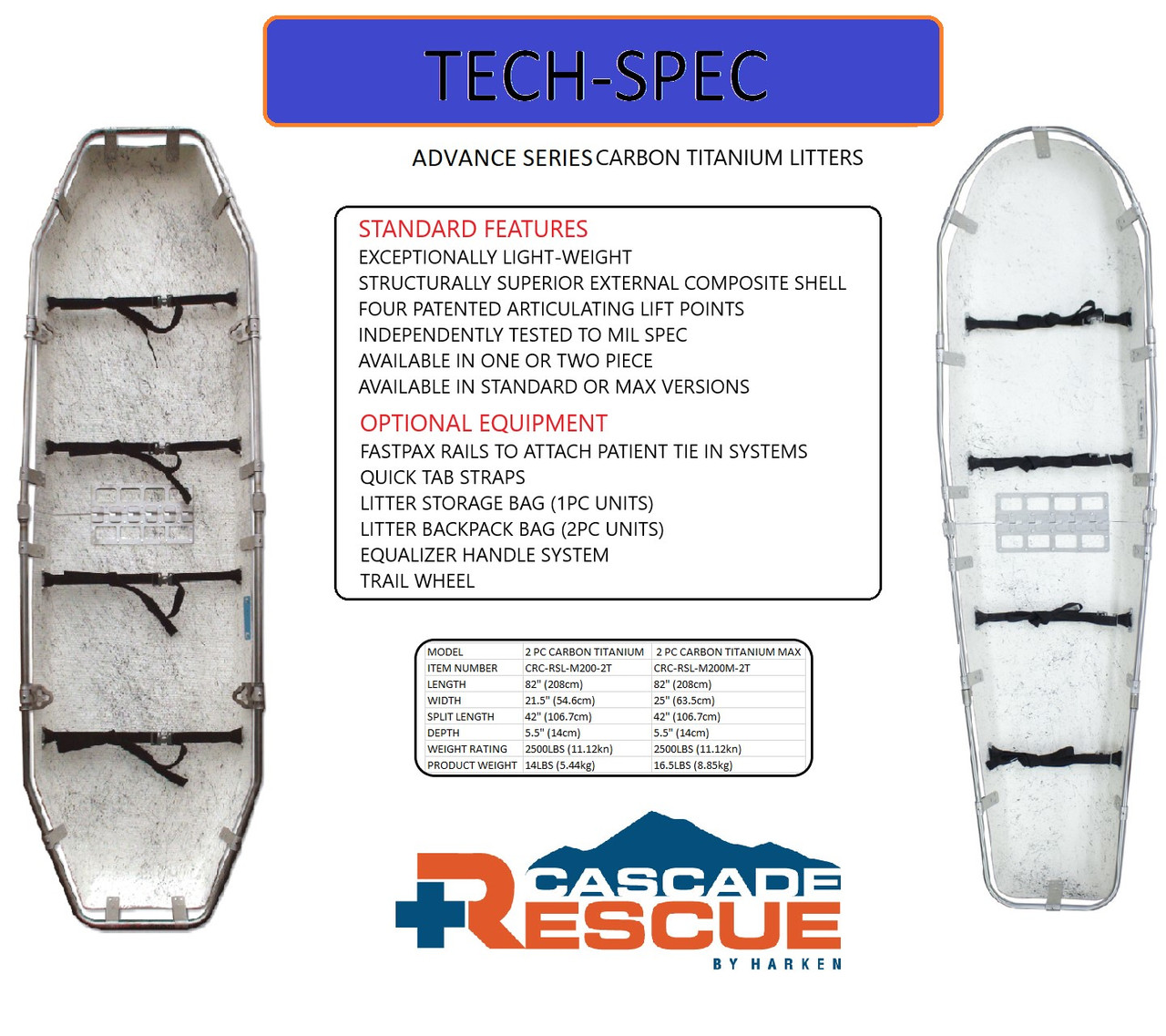 Model 200 Advance Series MAX Litter | Rescue Litter | Cascade Rescue