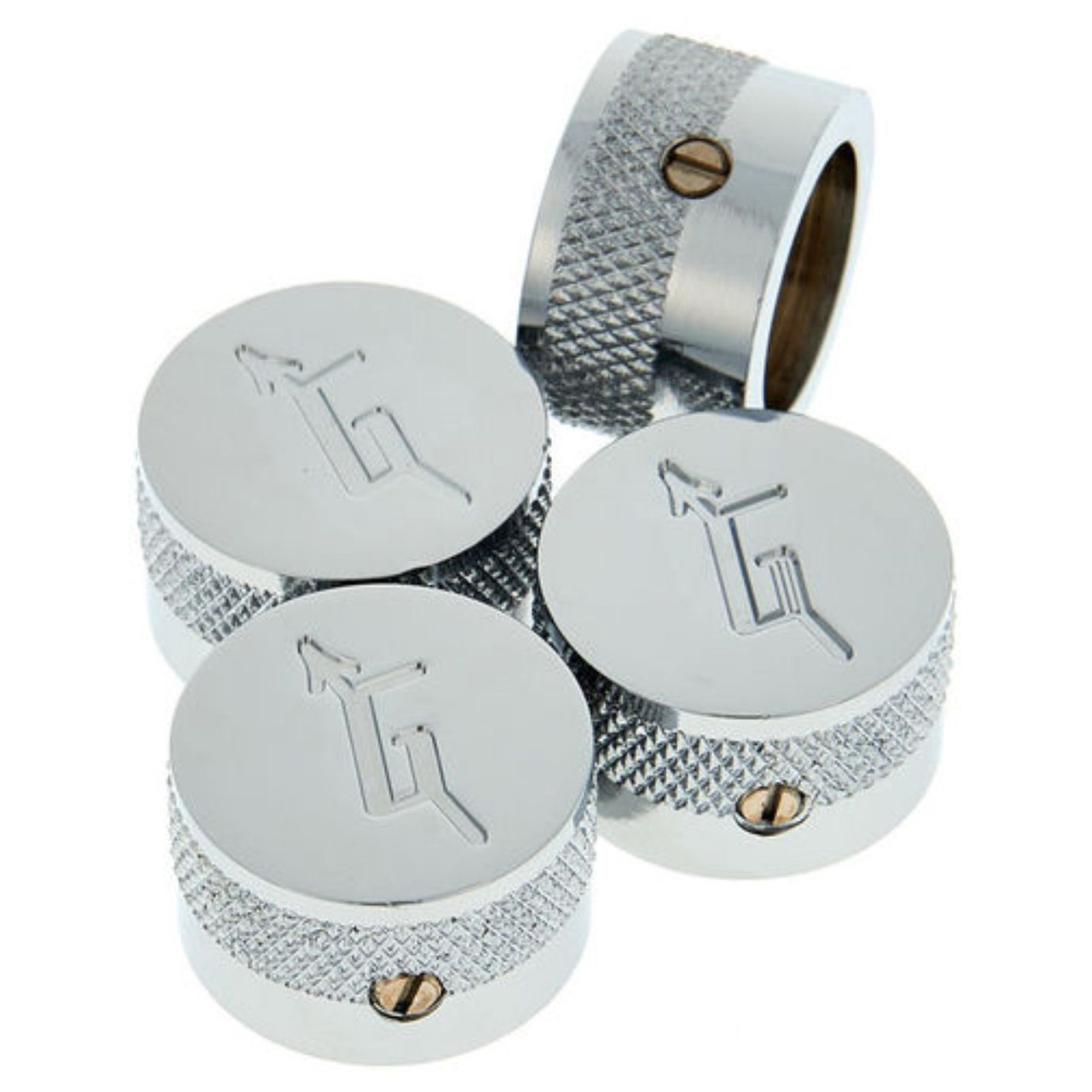 Gretsch "G" Logo Replacement Knobs for Solid Shaft Pots, Chrome, Set of ...