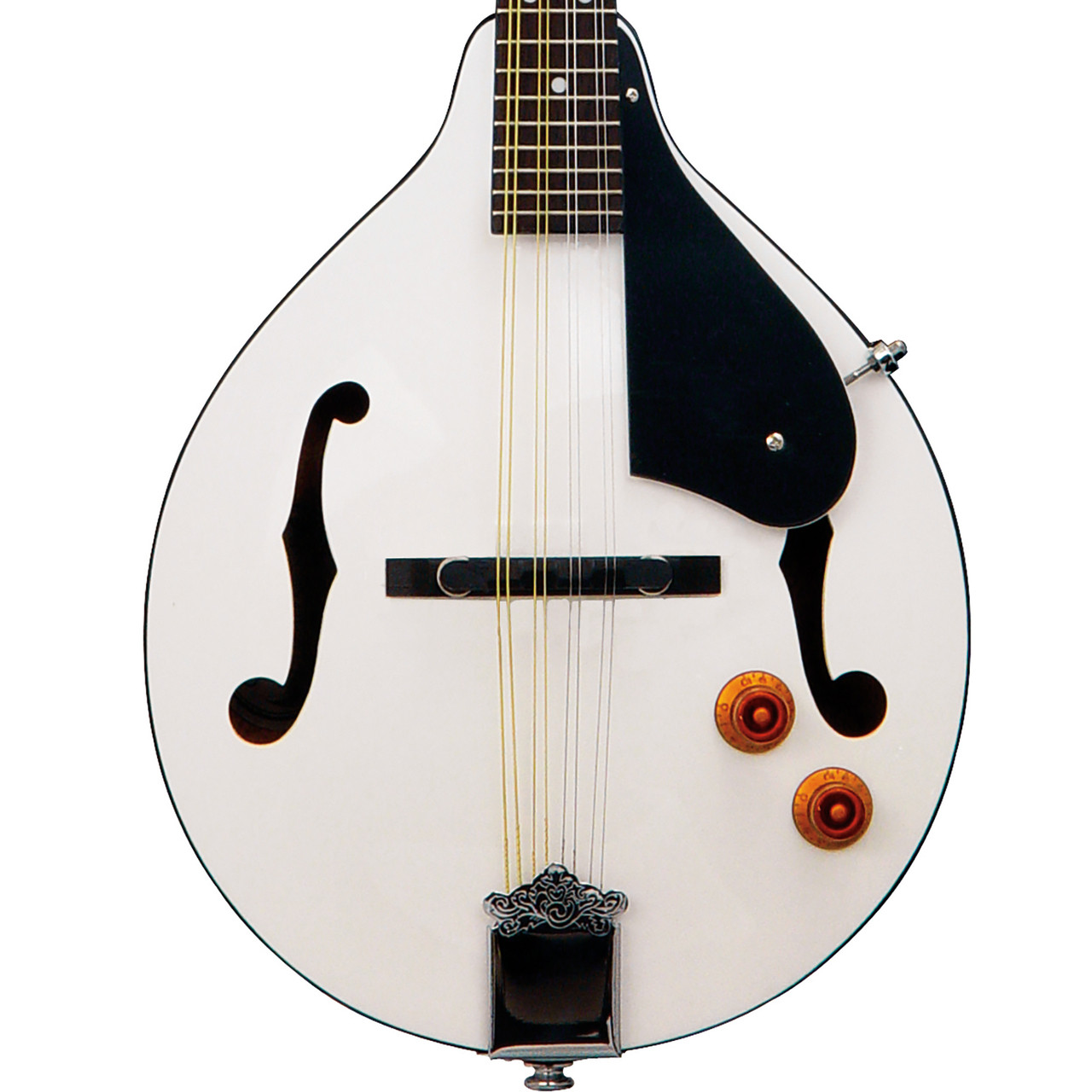 Oscar Schmidt OM10EWH Acoustic Electric A-Style Mandolin, White