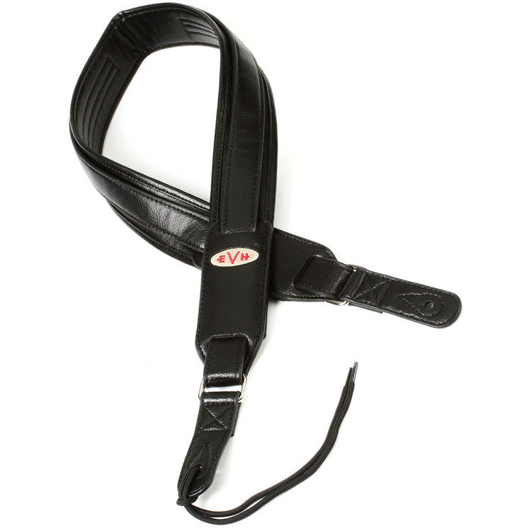 EVH Eddie Van Halen Premium Leather Guitar Strap, Black (022-0660-006)