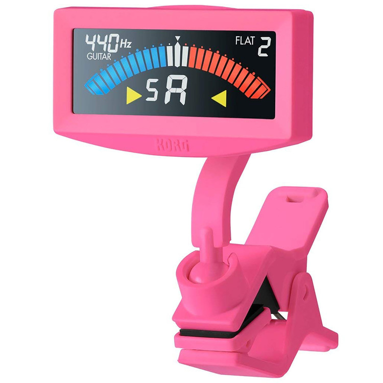 Korg AW-4G-PI PitchCrow Clip-On Tuner for Guitar and Bass, Pink