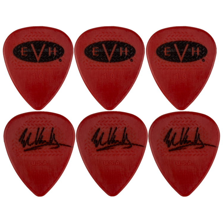 EVH Eddie Van Halen Signature Guitar Picks, Dunlop Max-Grip 1.0mm, Red ...