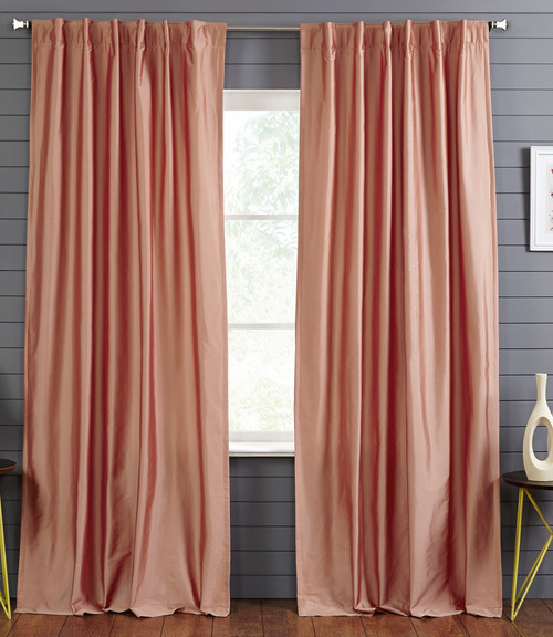 Valencia Faux Silk Taffeta Curtain Coral - India's Heritage (IH-P550 ...