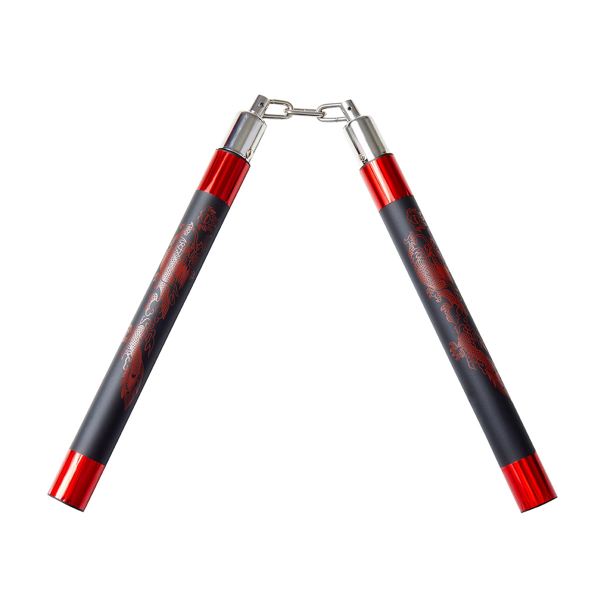 Deluxe Foam Speed Nunchaku With Chain Black Red - Martial Art Shop