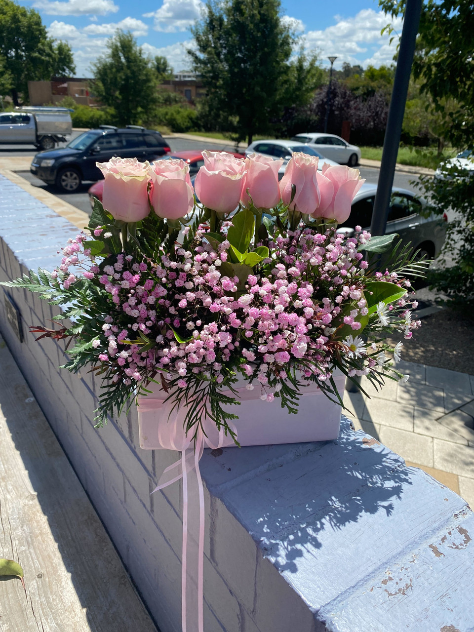 Pink rose planter - FREE DELIVERY - GG's Flowers