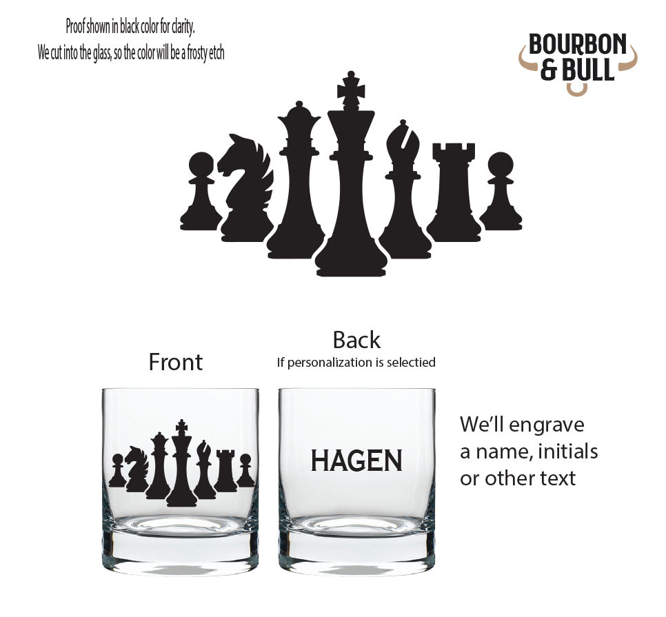 Checkmate Chess Whiskey Glasses - Set of 4