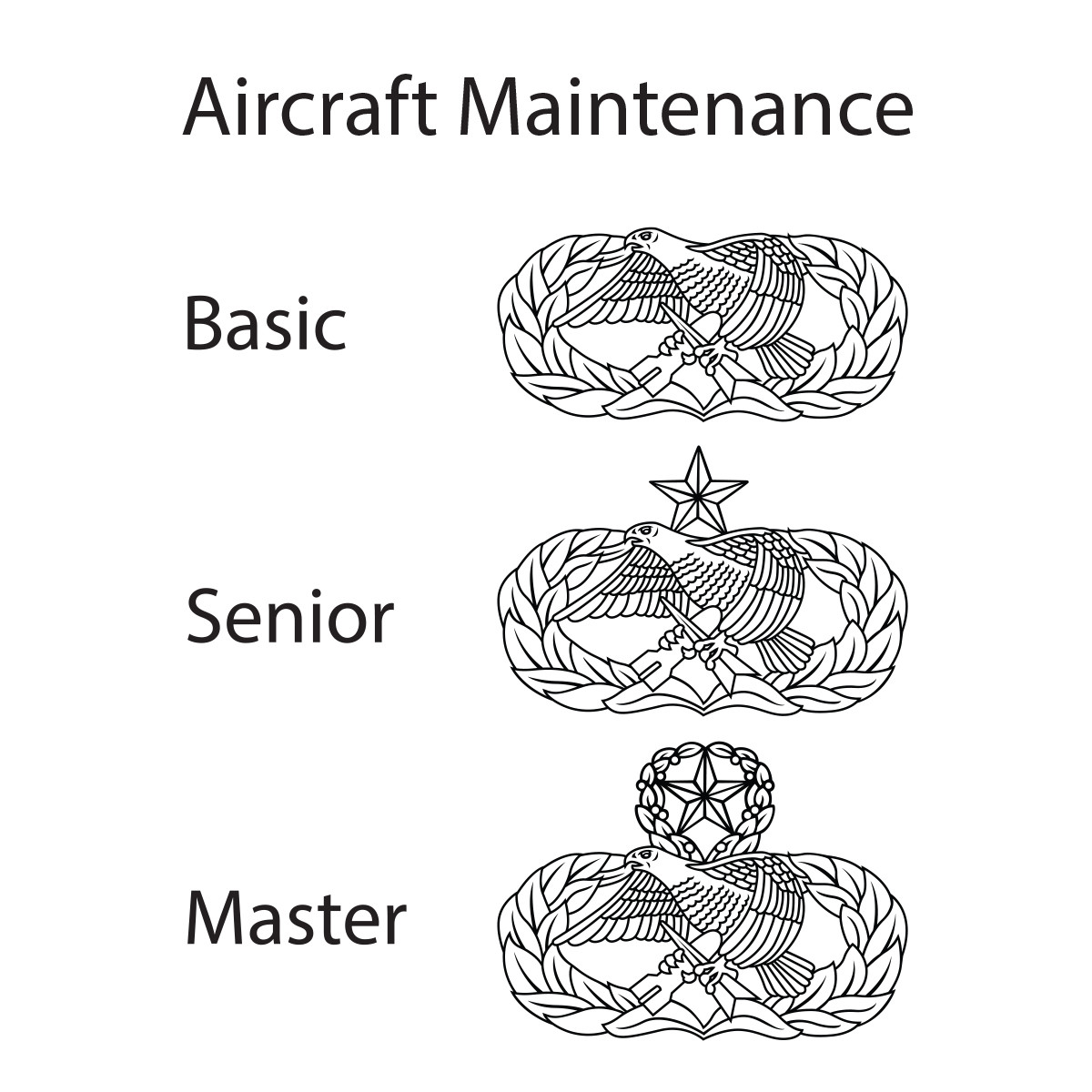 USAF Aircraft Maintenance Badge Engraved Glassware Gift