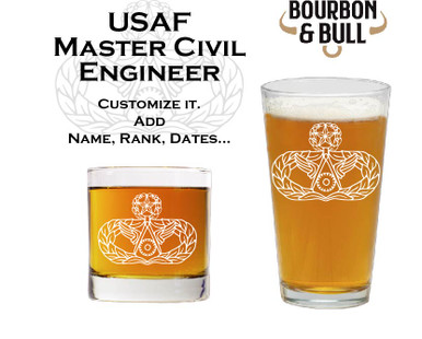 USAF Master Civil Engineer Whiskey Decanter Set