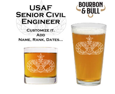 USAF Senior Civil Engineer Whiskey Decanter Set