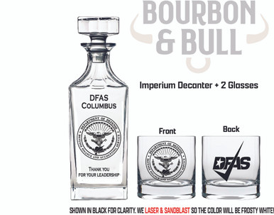 DFAS Defense Finance and Accounting Services Custom Decanter