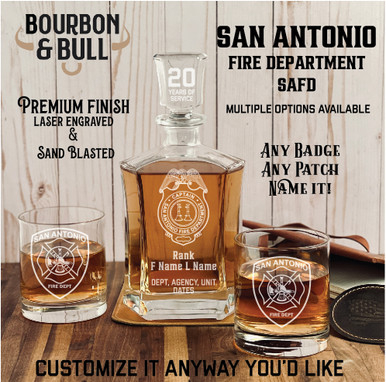 San Antonio Fire Department Whiskey Decanter Set - Custom SAFD ...