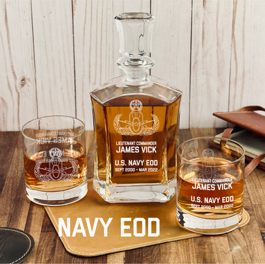 U.S. Navy EOD Officer Whiskey Decanter Set