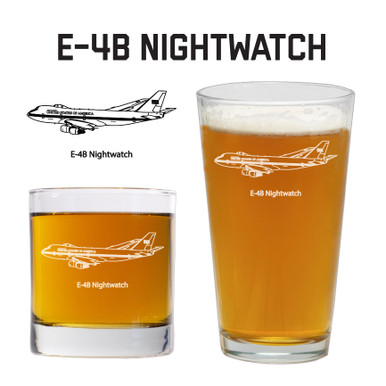 E-4B Nightwatch USAF Engraved Glassware