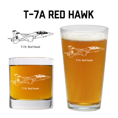 T-7 Red Hawk Engraved Glassware - Shop Now