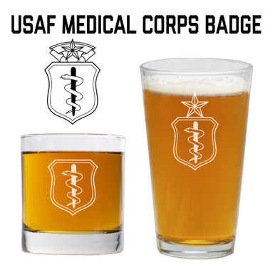 USAF Medical Corps Custom Engraved Glassware