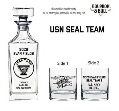Navy Seal Custom Engraved Whiskey Decanter Set