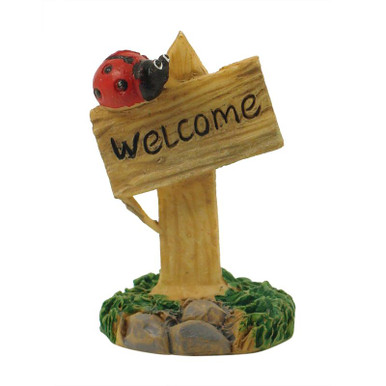 Mini Welcome Sign With Ladybug - Botanical Creations