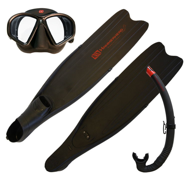 Freedive Starter Package (Combo, Black Kaudal Fins with Black (MV3 Mask ...