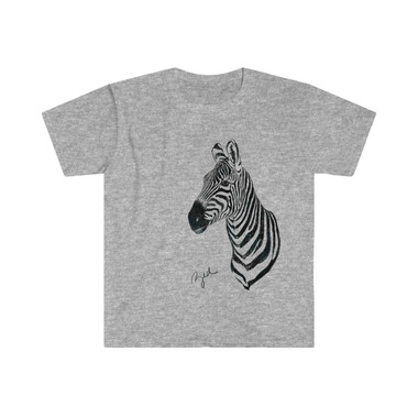 Zed the Zebra - Unisex Softstyle T-Shirt - Apple Embroidery & Graphics
